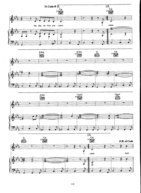 ABBA The day before you came - Вокал, Фортепиано ноты скачать ABBA The day before you came - Вокал, Фортепиано ноты скачать